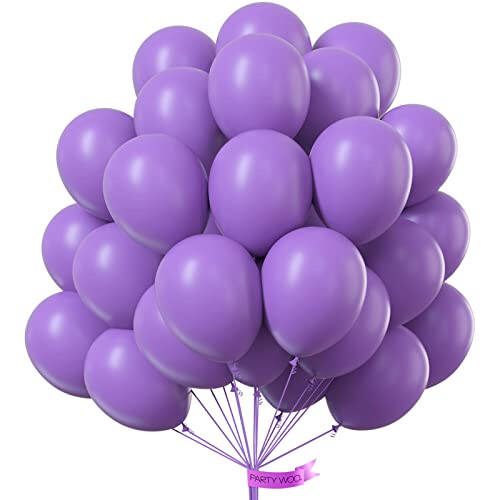 PartyWoo Lavender Balloons, 50 pcs 10 Inch Light Purple Balloons ...