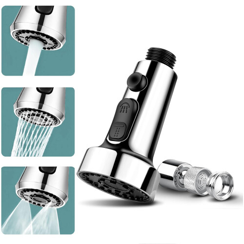 Kitchen Tap 360 Rotating Tap Attachment, Pull Out Shower Head Kitchen ...