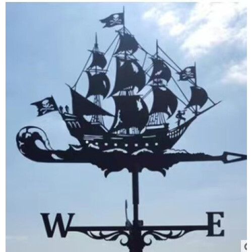 (Sailing ship 1 weathervane) Black Metal Weather Vane Wind Indicator ...