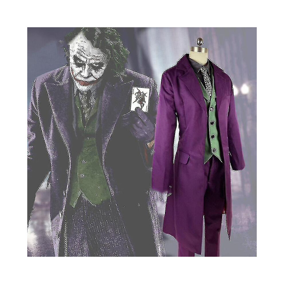 (full set, XXL man) High-quality Heath Ledger Cosplay Suit Halloween ...