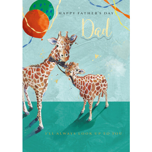 I'll Always Look Up To You Giraffe Father's Day Card Hand-Finished ...