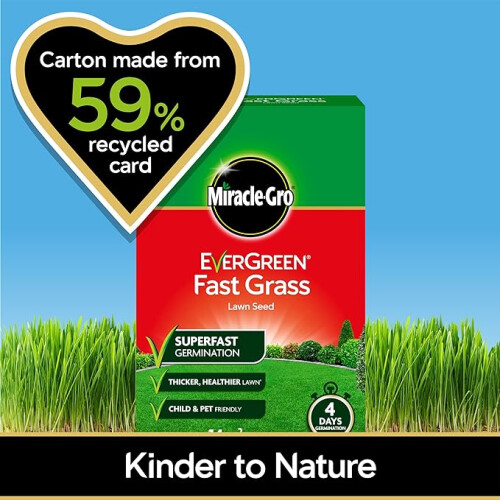 Miracle Gro Ever Green Fast Grass Lawn Seed 1.6 kg 56 m2 on OnBuy