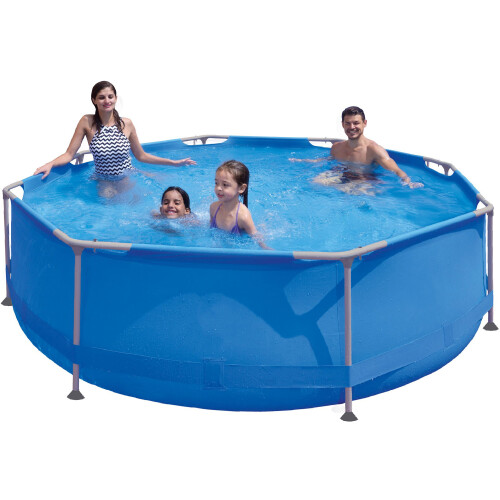 10Ft Steel Frame Swimming Pool Set Round Above Ground Pool on OnBuy
