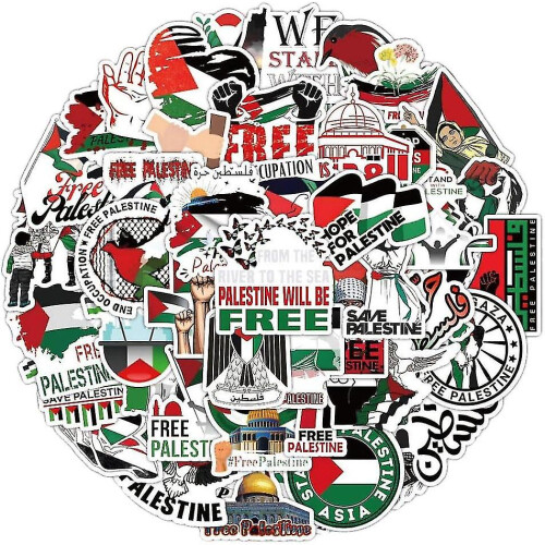 50pcs/pack Palestine Flag Stickers I Stand With Palestine Flag Stickers Free Palestine Vinyl ...