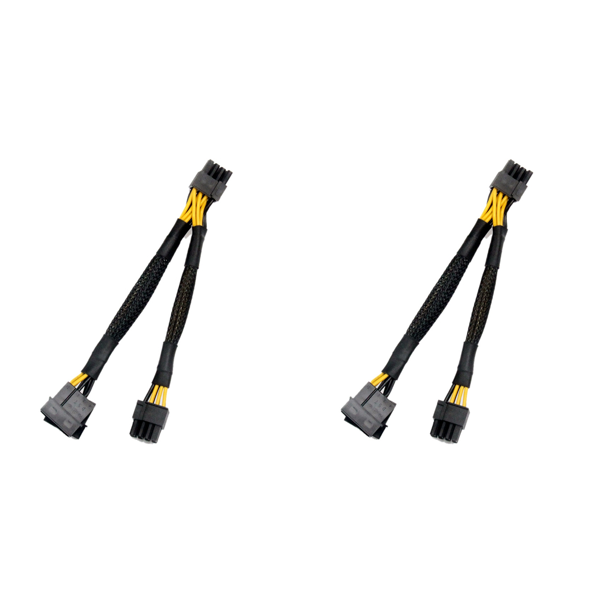 2X Dual 4Pin IDE Molex to GPU Dual 8Pin(6+ 2)Pin Power Supply Cable PCI-E Express Graphics Video ...