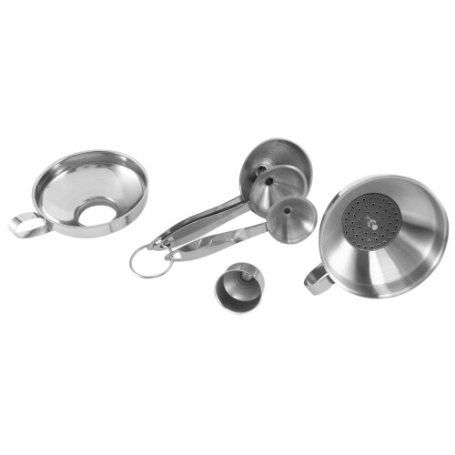Stainless Steel Funnels Set,Kitchen Funnels with Strainer for ...