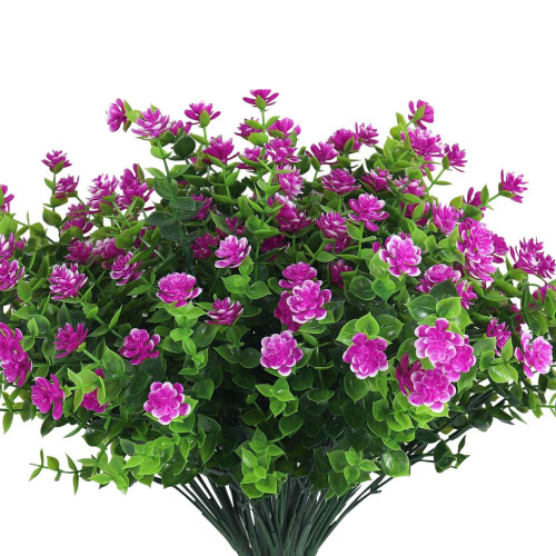 8 Bundles Plants Greenery Shrubs for Faux Garden Porch Window Box Decor ...