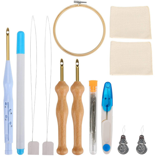 Punch Needle Kit, Embroidery Kits Includes Adjustable Rug Yarn Punch ...
