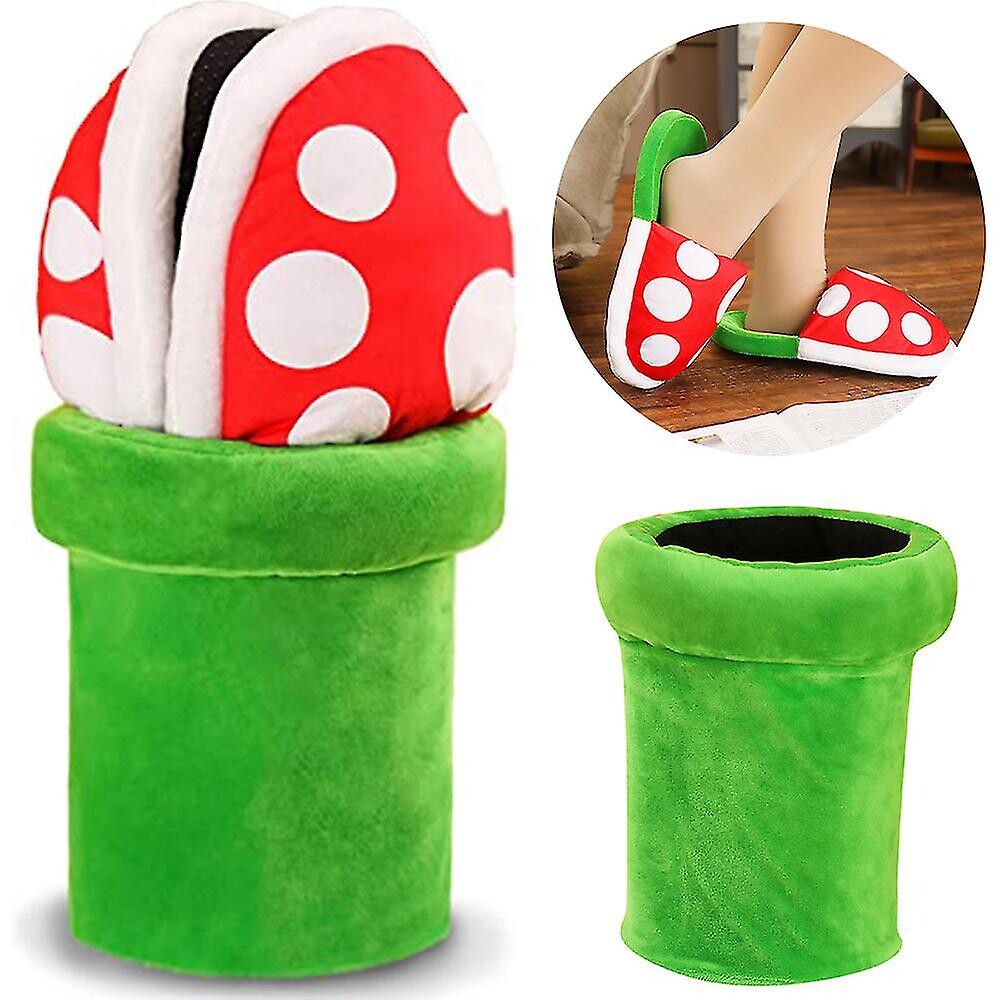Super Mario Piranha Plants Plush Funny Slippers Piranha Plants Slippers ...