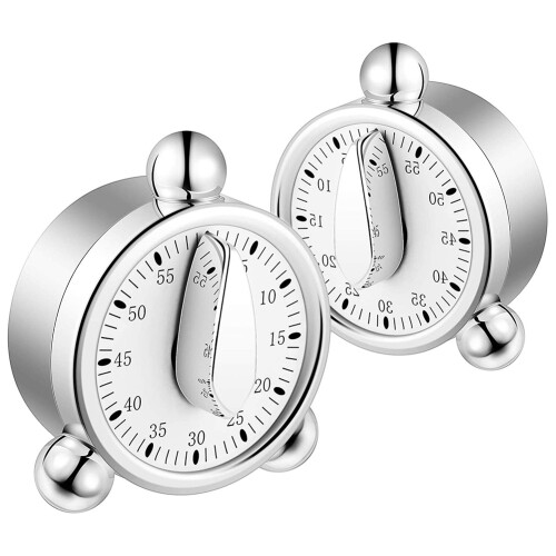 2 Pieces Kitchen Countdown Timer with Loud Alarm, Back Stand for ...