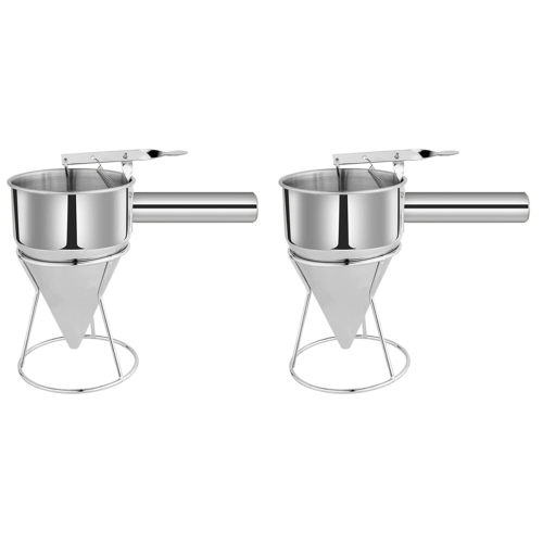 2X Stainless Steel Pancake Batter Dispenser, Funnel Dispenser with ...
