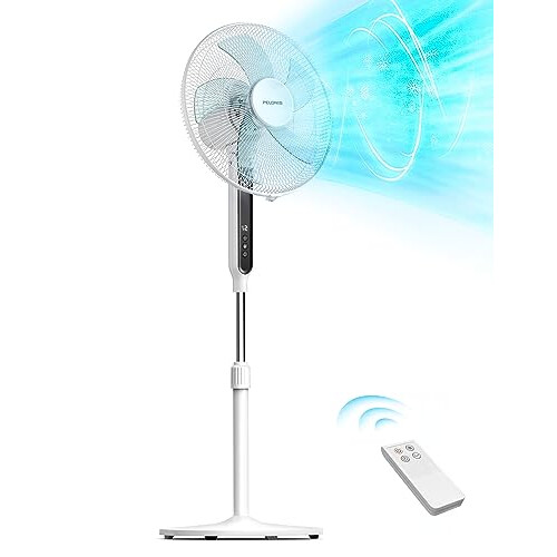 PELONIS 16-inch Pedestal Fan with Remote Control, DC Motor 35W Quiet ...