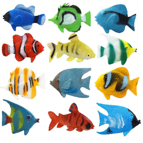 Plastic Tropical Fish Toys, 12pcs Mini Fishes Ocean Animal Figures ...