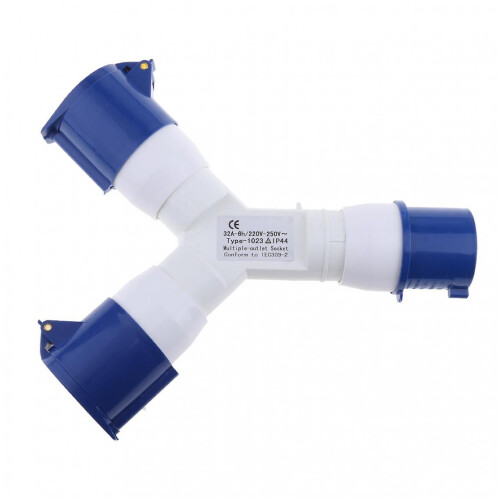 220v 32a Industrial Site Power Outlet 3 Way Splitter on OnBuy