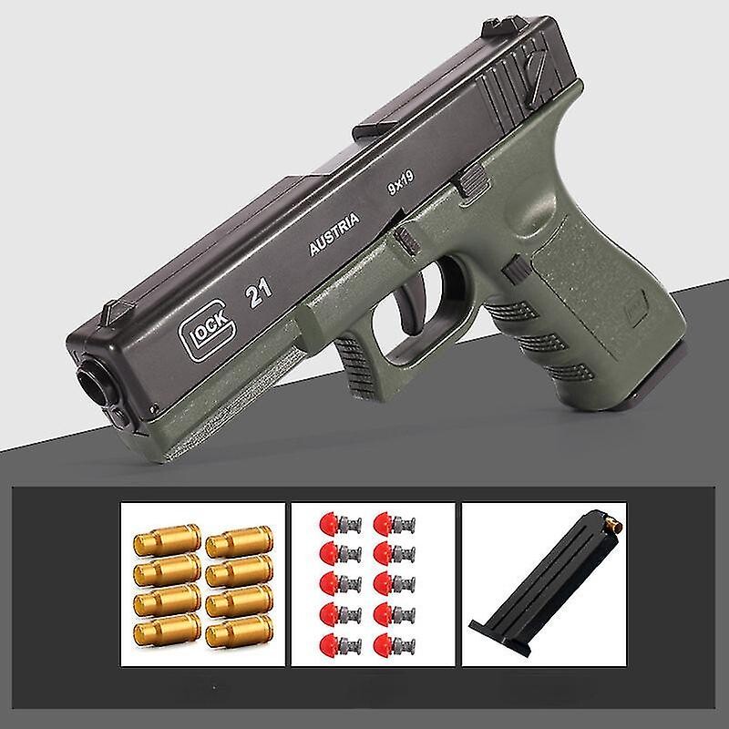 Shell-Ejecting Glock Soft Bullet Toy Gun - Automatic Burst, Realistic Look and Ejection, EVA ...