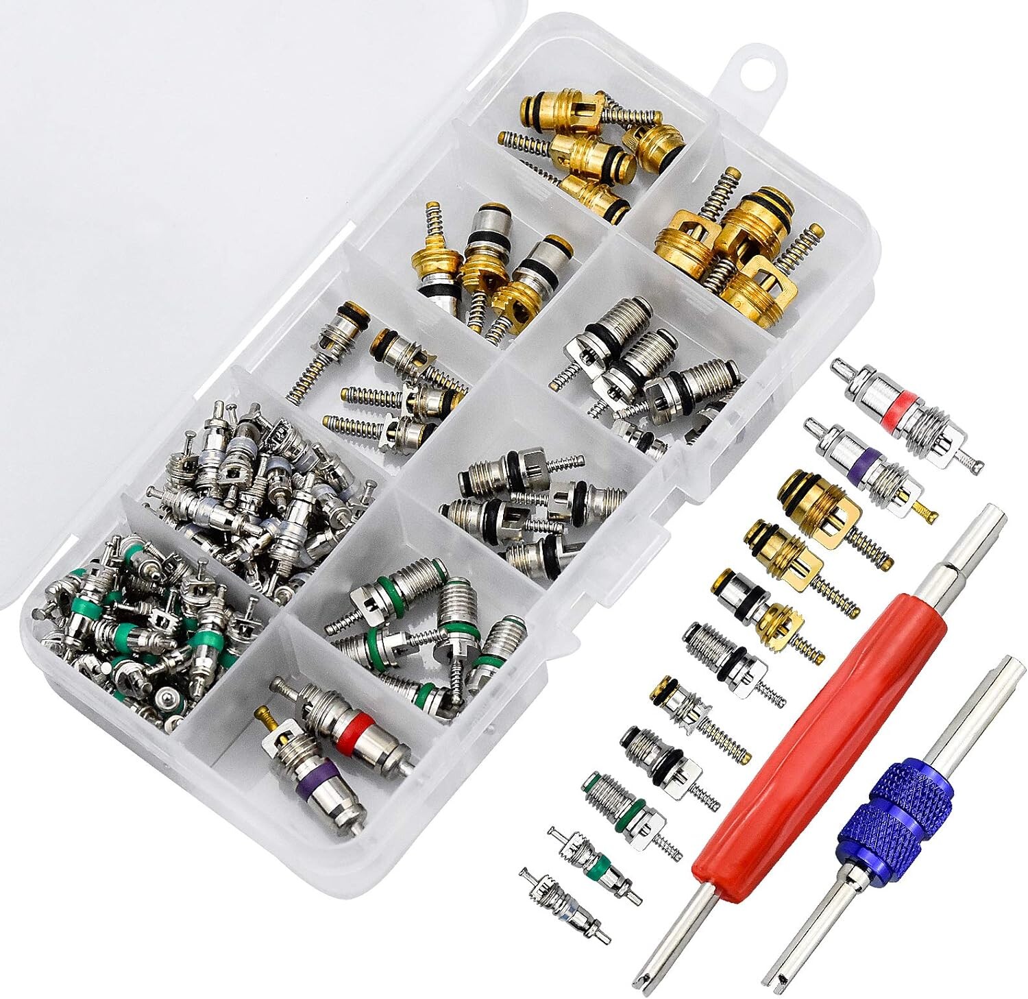 102pcs A/C Core Valve R134A Auto A/C Trunk Core with Removal Tool for ...
