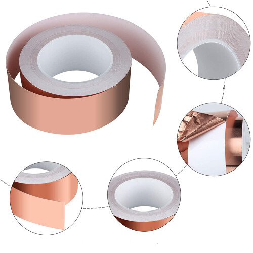 Copper Tape 30M x 50mm, Copper Foil Tape EMI Copper Foil Tape Shielding ...