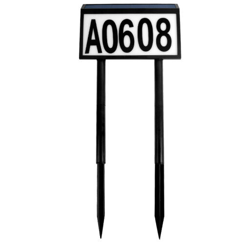 House Number Solar Powered Address Signs Led Lighted Outdoor Metal ...