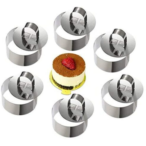 Mousse Rings Cake Ring Stainless Steel Cake Pan, 8cm, 6 Pieces (round ...