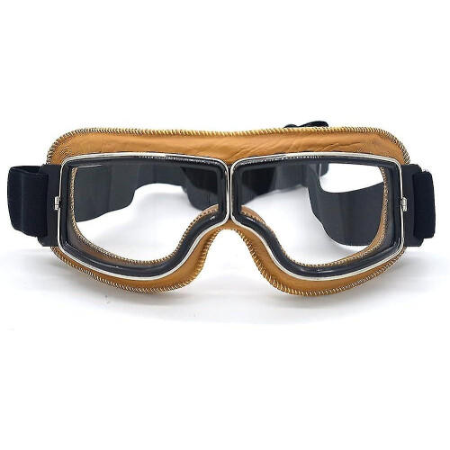 (Yellow Frame-Transparent Lens) Motorcycle Aviator Pilot Retro Classic ...