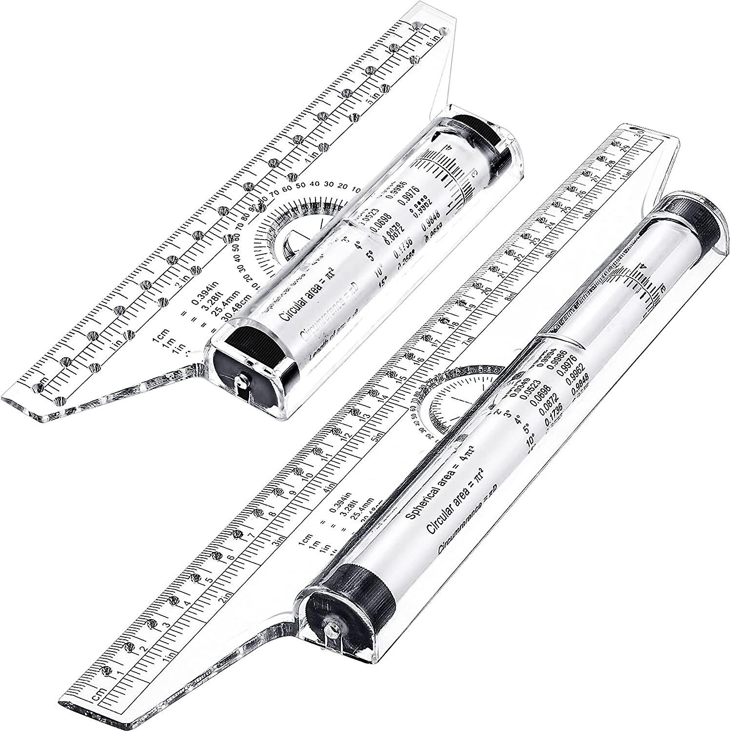 2 Pieces Plastic Measuring Rolling Ruler, Drawing Roller Ruler ...