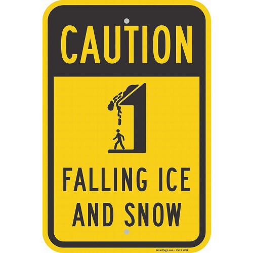 Garage Decor Sign Caution-falling Ice And Snow Safety Sign Caution ...