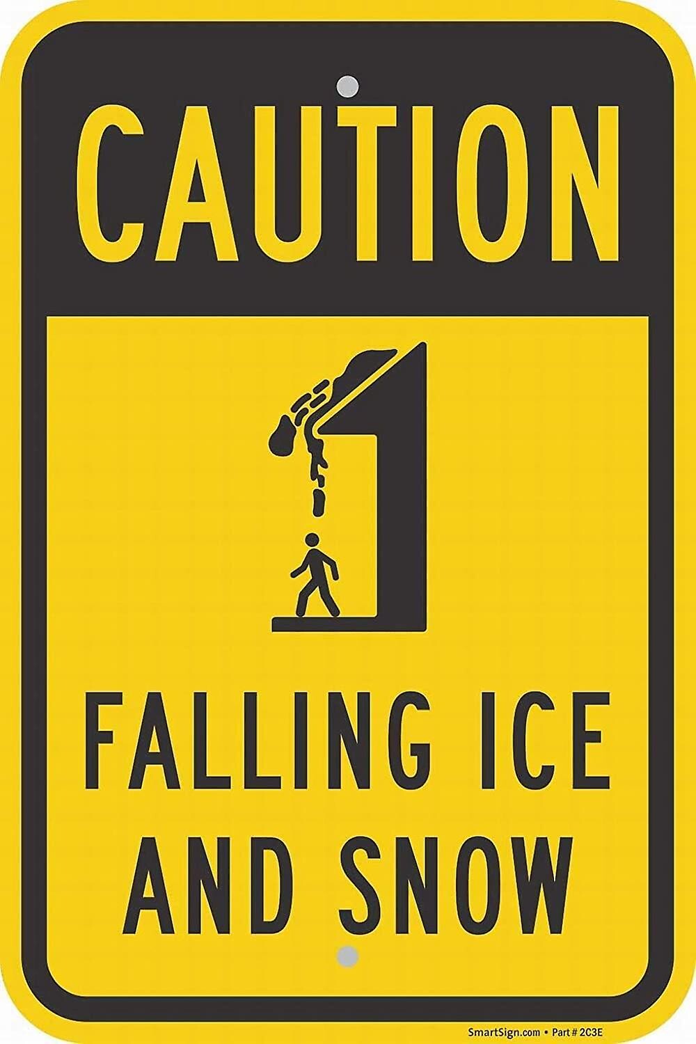 Garage Decor Sign Caution-falling Ice And Snow Safety Sign Caution ...