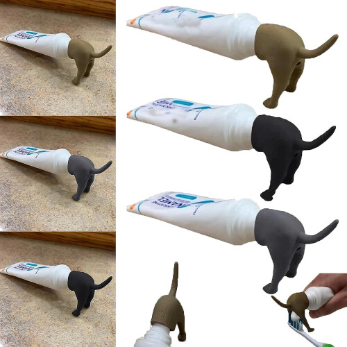 (3 colors) Pooping Dog Butt Toothpaste Topper, Dog Pooping Toothpaste ...