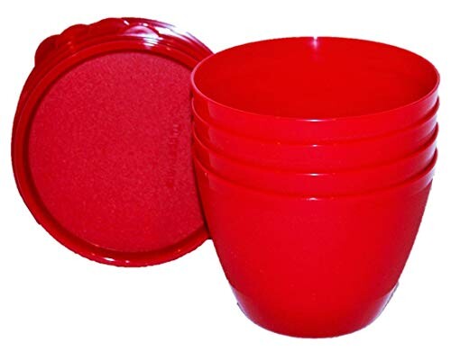 Tupperware Set of 4 Refrigerator Bowls 14 Ounce Red on OnBuy