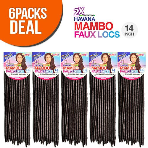 Janet Collection Synthetic Hair Crochet Braids 2X Havana Mambo Faux ...