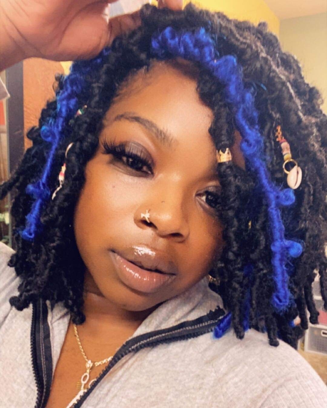 Niseyo Blue Butterfly Locs horgolt haj, 12 hvelykes, 1 csomag, elore ...