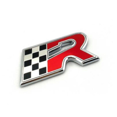 Chrome Seat Flag R Car Emblem Badge Sticker Lettering 58mm X 28mm on OnBuy
