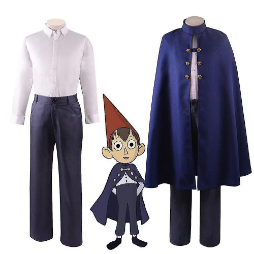 Kids Adult Wirt Cosplay Costume Red High Hat Black Cloak Set Animation ...