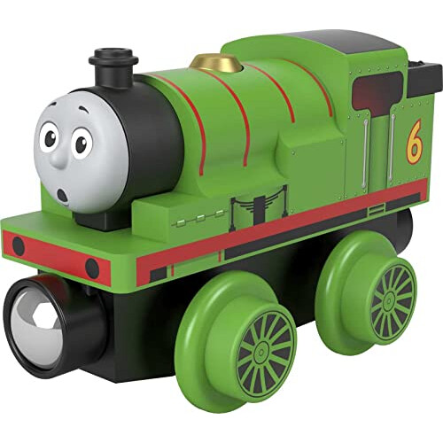 Thomas & Friends Wooden Railway Percy Engine, Push-Along Toy Train Made from sustainably sourced ...