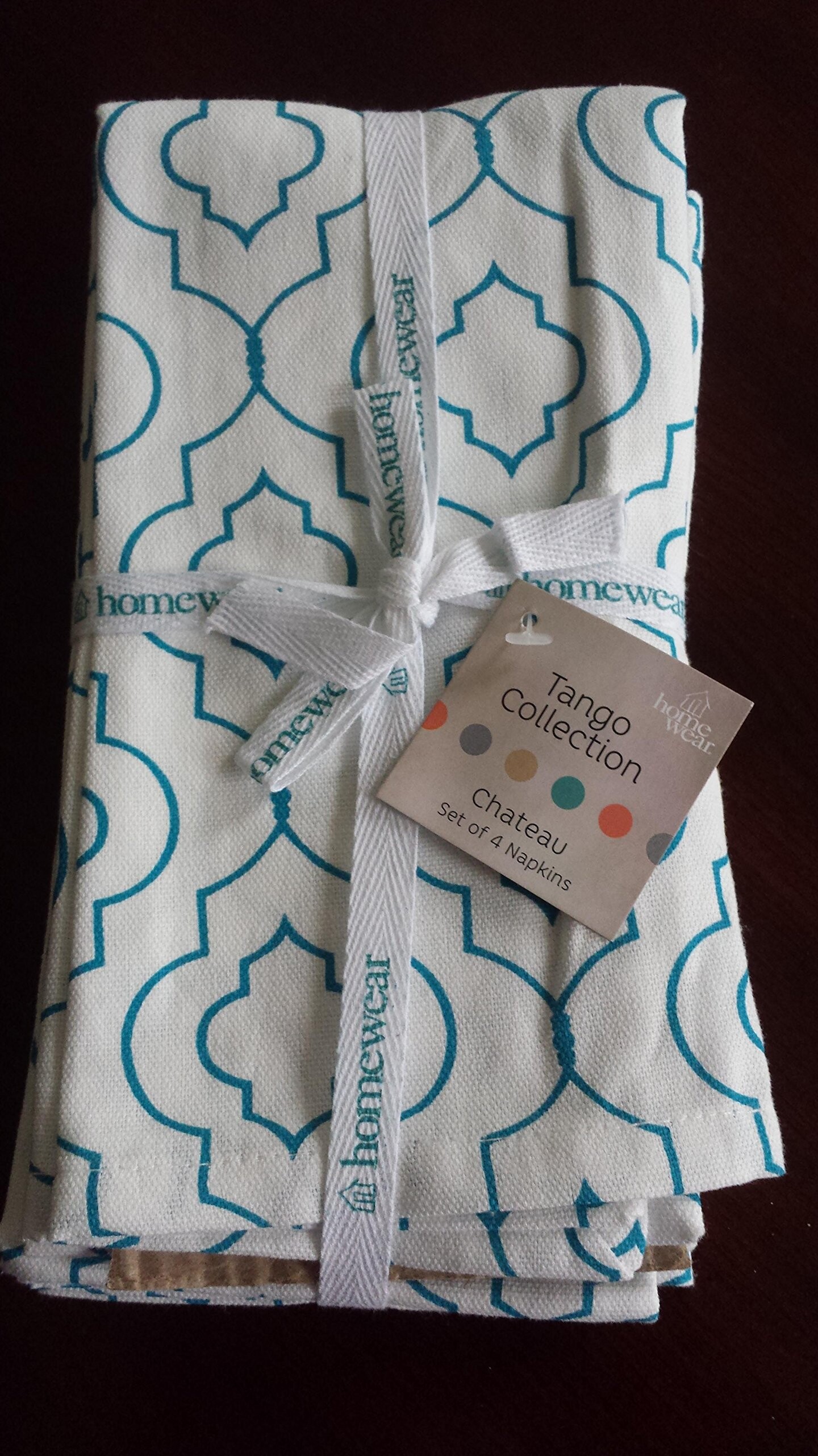 Homewear chateau & Tango Table Linens collection 4-Pc Teal Napkins on OnBuy