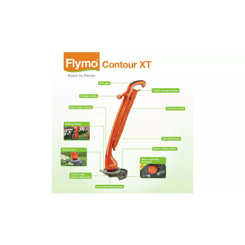 Flymo Contour XT 25cm Corded Grass Trimmer - 300W on OnBuy