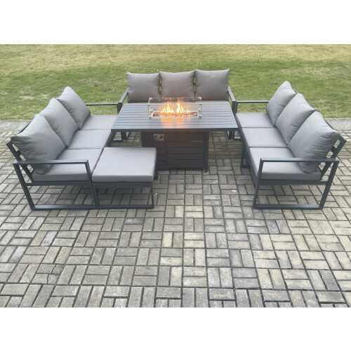 Fimous Aluminium 10 Seater Garden Furniture Outdoor Set Patio Lounge ...