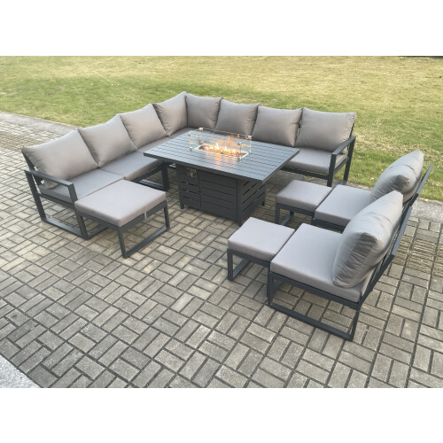 Fimous Aluminium 12 Seater Lounge Corner Sofa Outdoor Garden Furniture ...