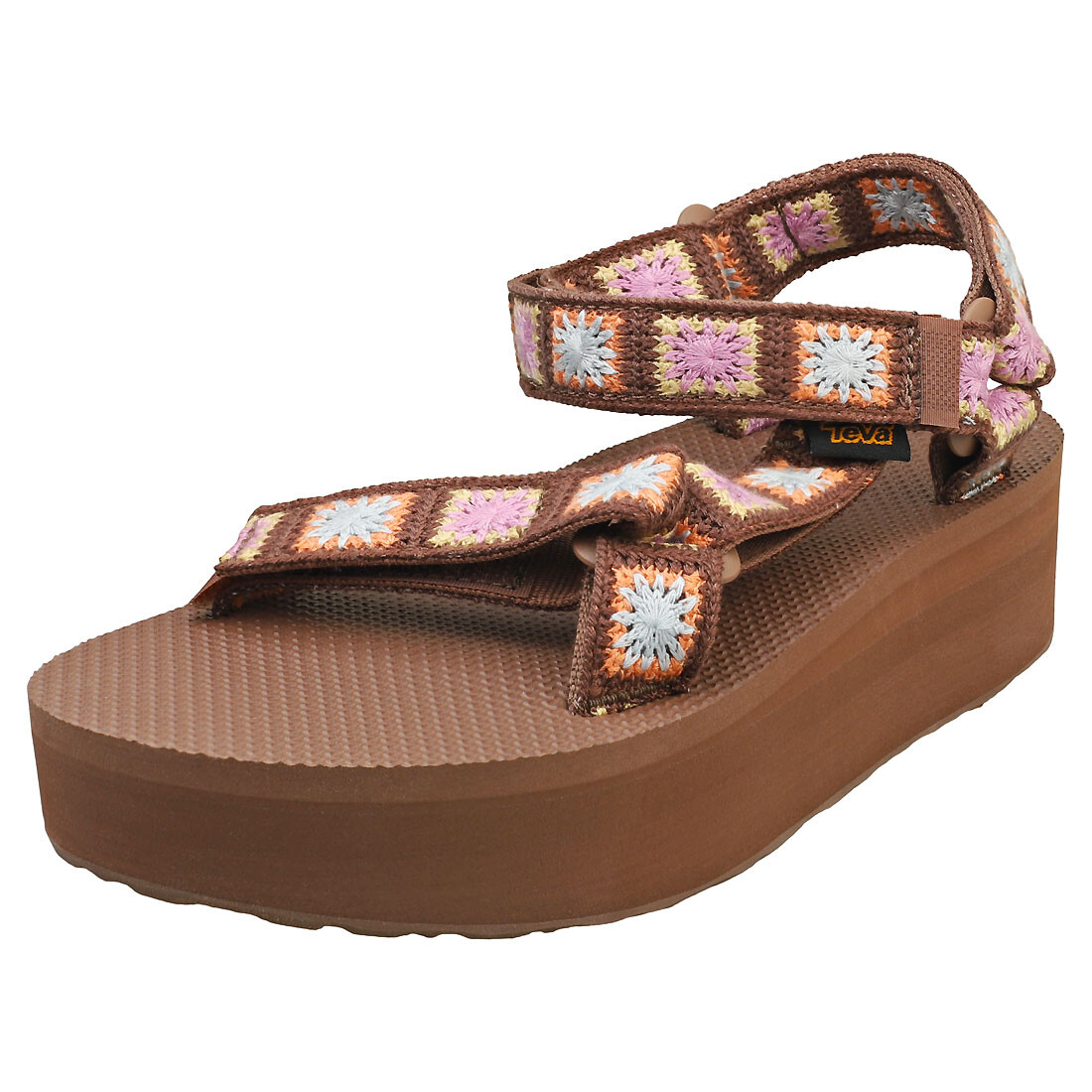 (4) Teva Flatform Universal Crochet Womens Platform Sandals in Brown on ...