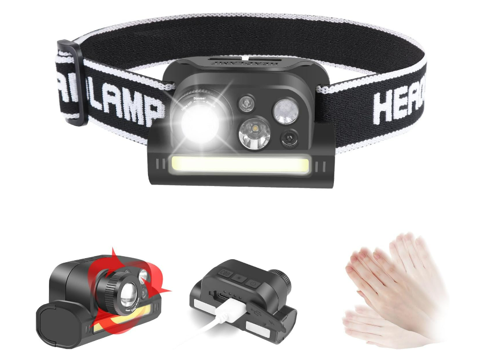 Chronus Rechargeable Head Torch with Magnetic & Zoomable, LED Head ...