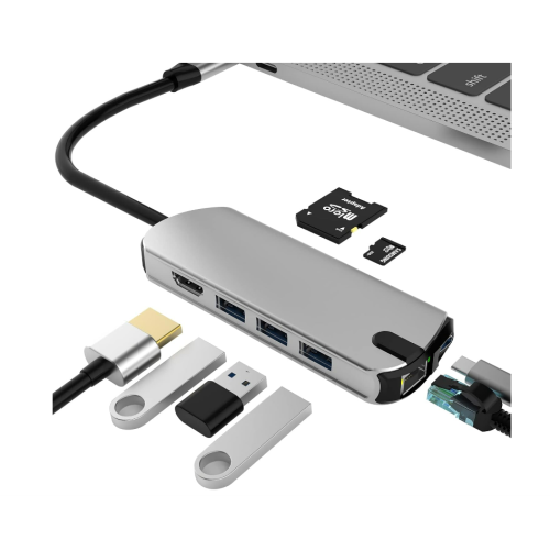 Chronus USB C hub, USB C Adapter 8 in 1 with Gigabit RJ45 Ethernet ...
