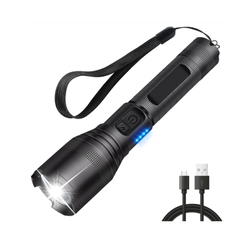 Chronus Torch LED Flashlight Rechargeable USB 6000 High Lumens, Small ...