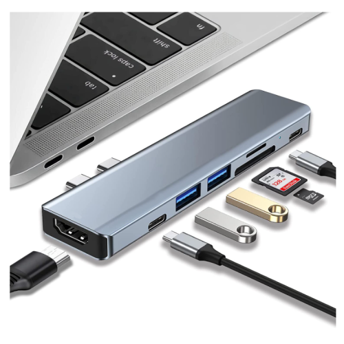 Chronus USB C Hub 7 in 2 for MacBook Air Pro M1, USB C Adapter with 4K ...