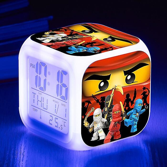 Coscelia Ninjago Kids Cartoon Alarm Clock Led Digital Alarm Clock-style ...