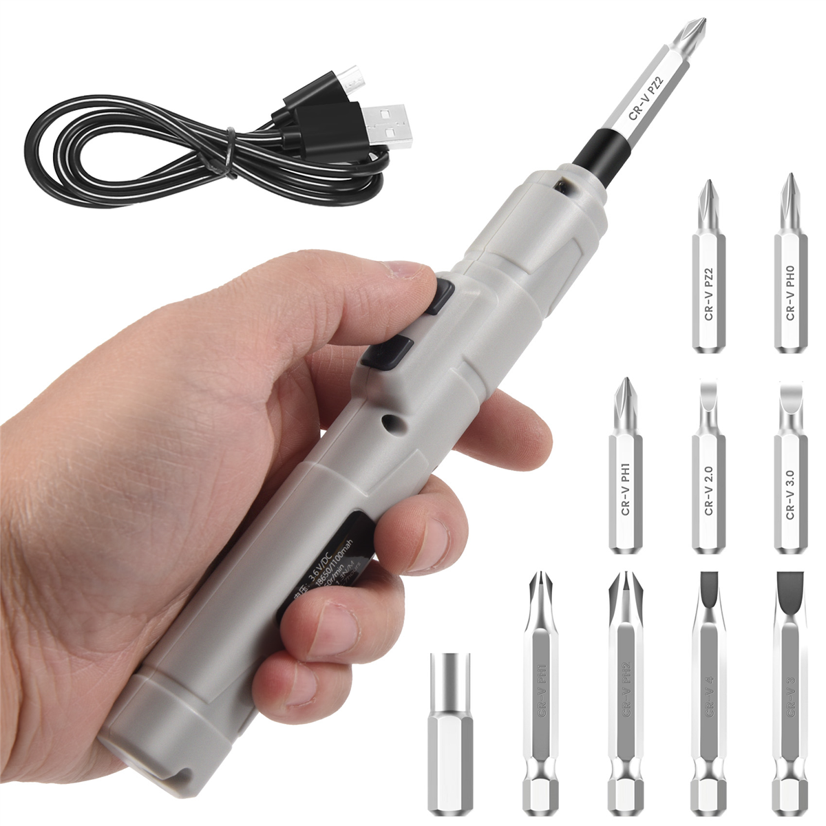 Electric Screwdriver 3.6V Small Cordless Screwdriver, USB Fast Charge ...