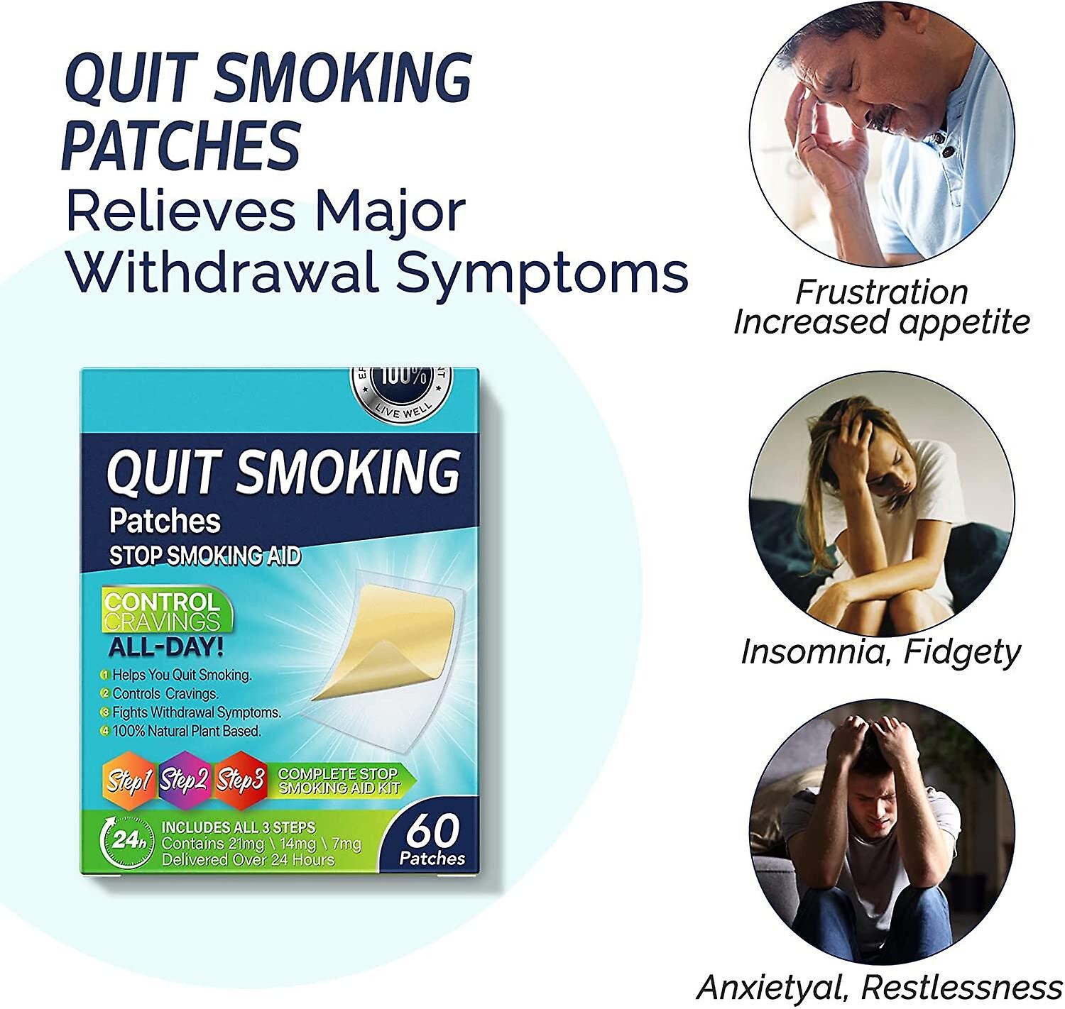 (Step 1-2-3 120pcs) 60pcs Smoking Aid Stop Patch,easy Effective Help ...