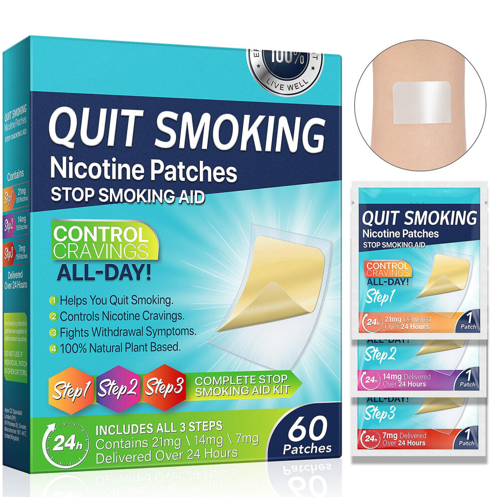 (Step 1-2-3 120pcs) 60pcs Smoking Aid Stop Patch,easy Effective Help ...