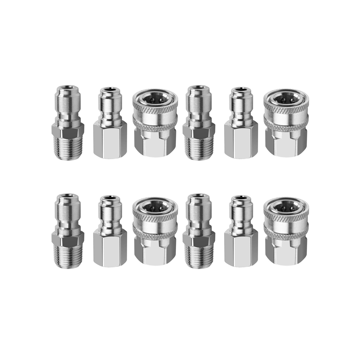 4X NPT 3/8 Inch Male and Female Quick Connector Kit and 4 Pieces NPT 3/ ...