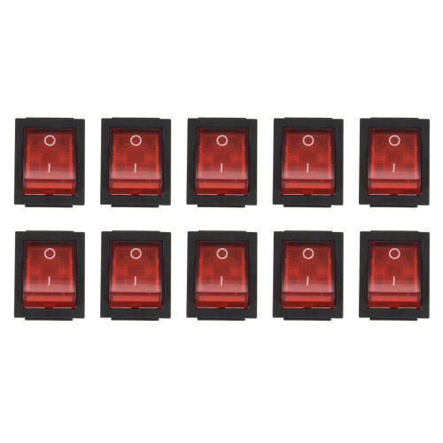 10X Red Light 4 Pin DPST ON/OFF Snap in Rocker Switch 15A/250V 20A/125V ...