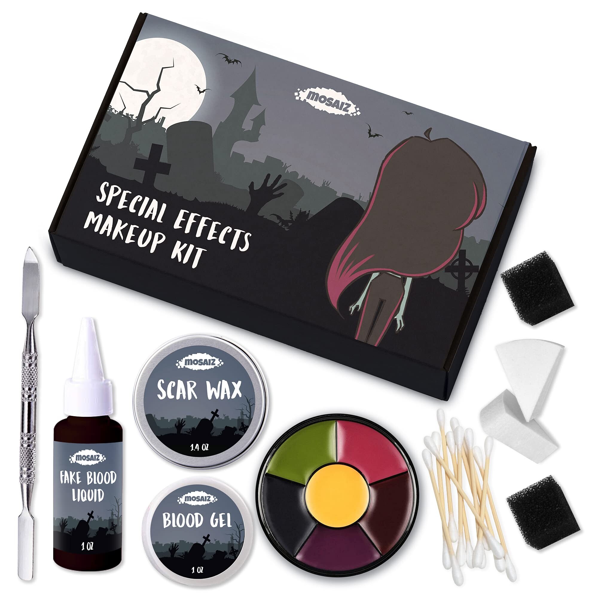 Mosaiz SFX Makeup Kit, Special Effects Makeup Kit with Fake Blood and ...